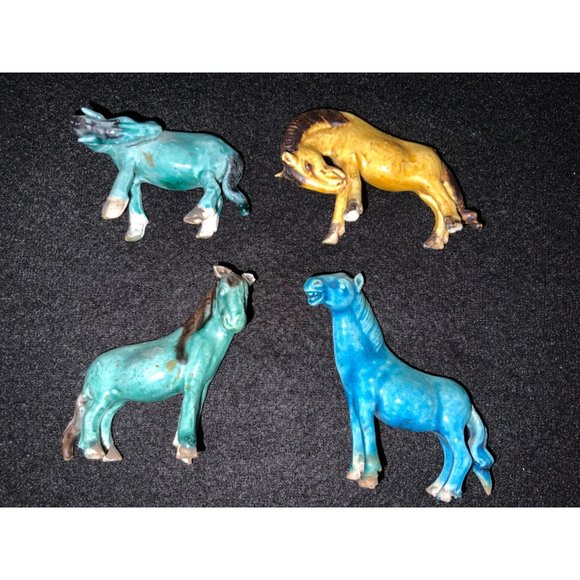 Unknown | Accents | Vintage Peking Chinese Tang Horses Miniature Set Of ...